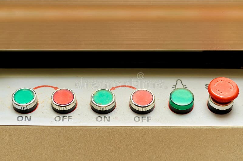 Red and Green Buttons Switch for Turn on Turn Off Machine Tool ...