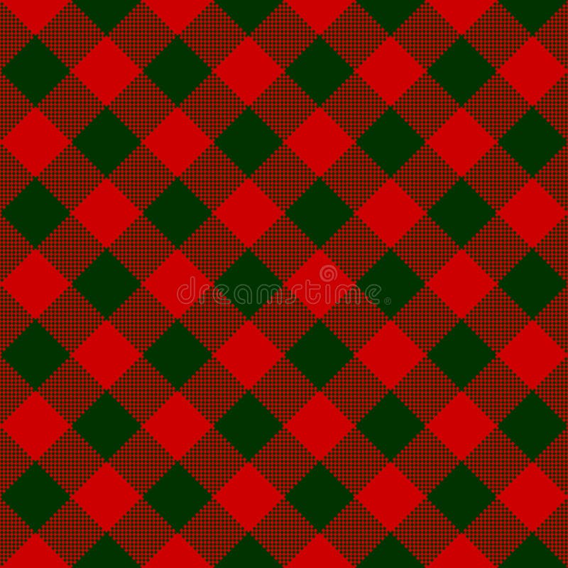 Red Green Check Diagonal Textile Seamless Pattern Stock Vector ...