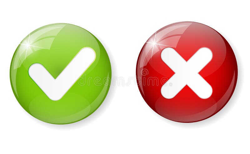 Red and Green Check Mark Icon Button Vector Stock Vector - Illustration ... Red and Green Check Mark Icon Button Vector Stock Vector - Illustration ...