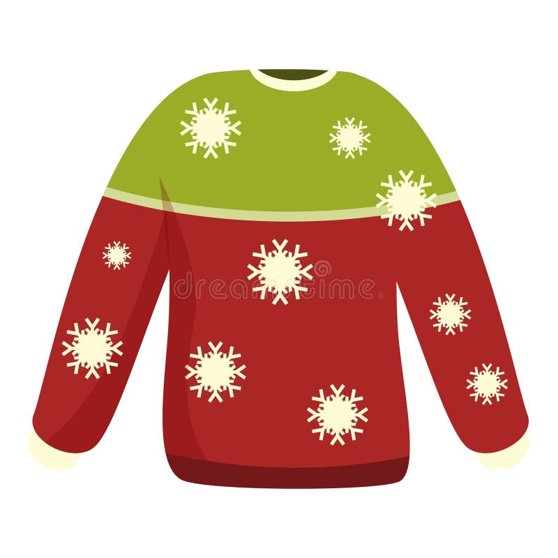 Red and Green Christmas Jumper with Snowflake Pattern Stock Vector ...