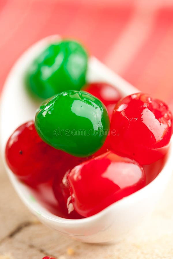 Red and Green Cocktail Cherry Stock Image - Image of cherry, green ...