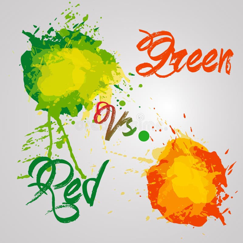 Red and Green Color Watercolors Splash Stock Illustration ...