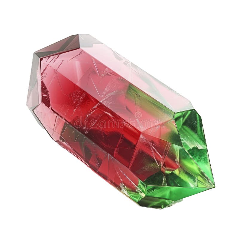 Red and Green Crystal Showing Refraction of Light Stock Photo - Image ...