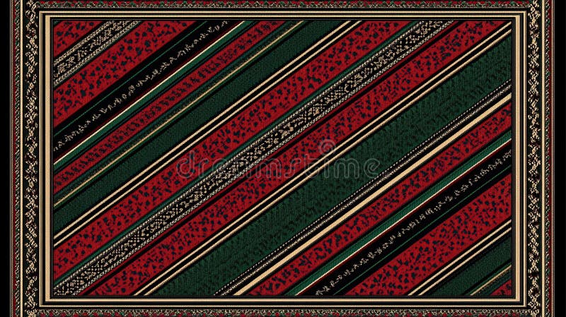 Red Green Diagonal Patterned Rug Design Textile Sample Stock Image ...