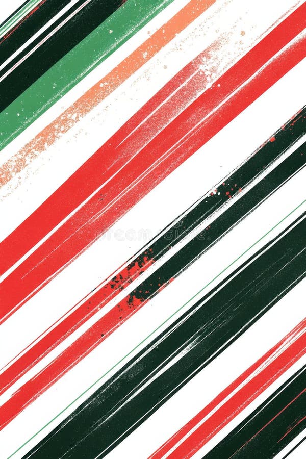 Red and Green Diagonal Stripes Art with a Dynamic Abstract Brushstroke ...
