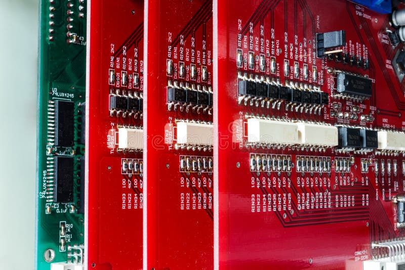 Red and Green Electronic Board Stock Image - Image of close, card: 25428013