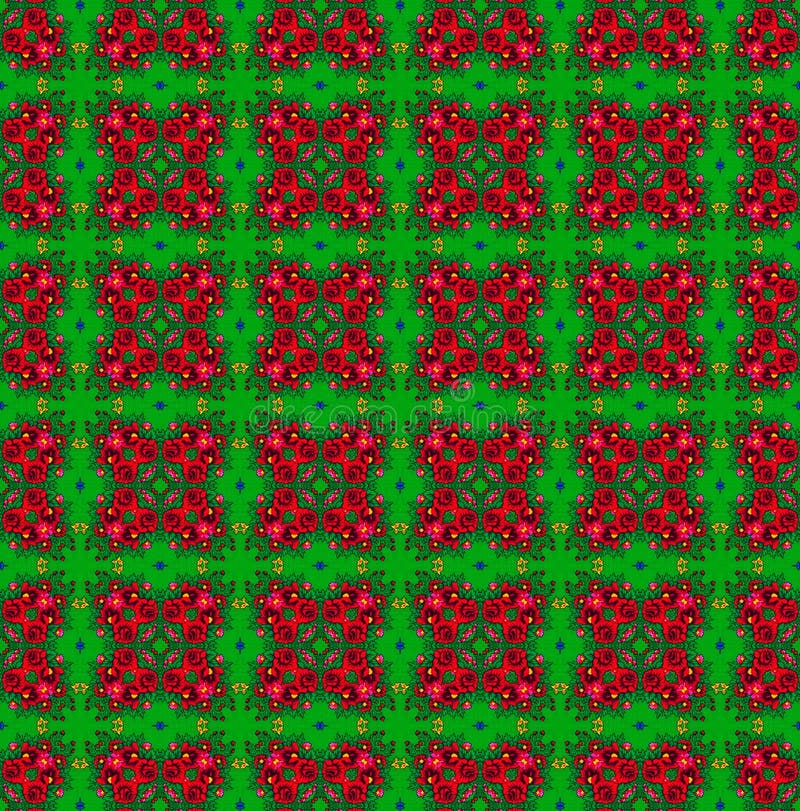 Red-green ethnic pattern. stock photo. Image of crystal - 47465490