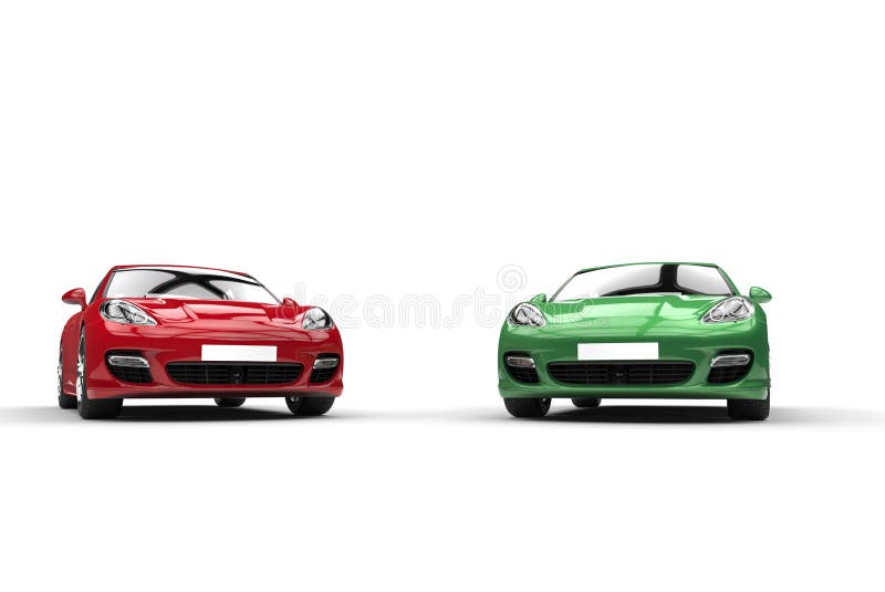 Red and Green Fast Cars stock illustration. Illustration of metal ...