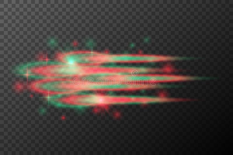 Red and Green Festive Light Burst with Glowing Stock Illustration ...