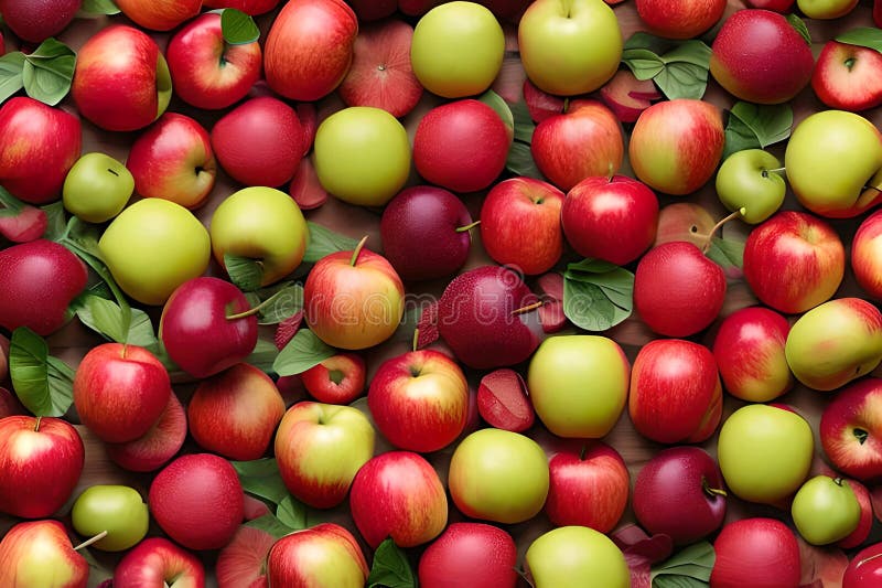 Red and Green Fresh Apples Background Stock Illustration - Illustration ...