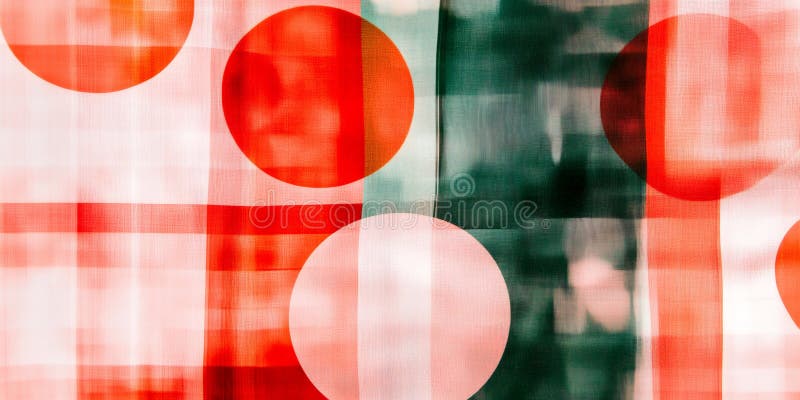 Red and Green Geometric Pattern with Overlapping Circles and Squares ...