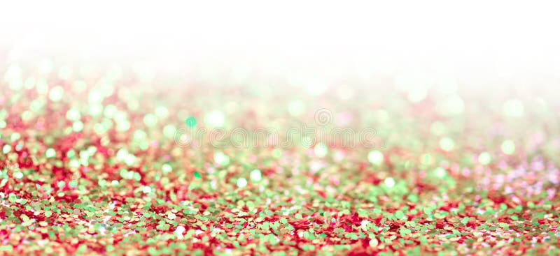 Red and Green Glitter Shine Dots Confetti. Abstract Light Blur Blink ...