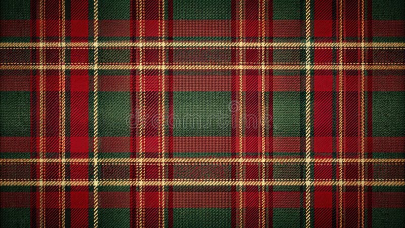 Red, Green, and Gold Plaid Fabric Texture Seamless Pattern. Generative ...
