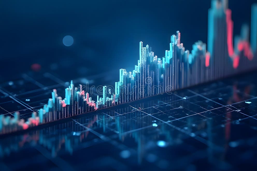 The Red and Green Graphs on the Screen Represent Investments Stock ...