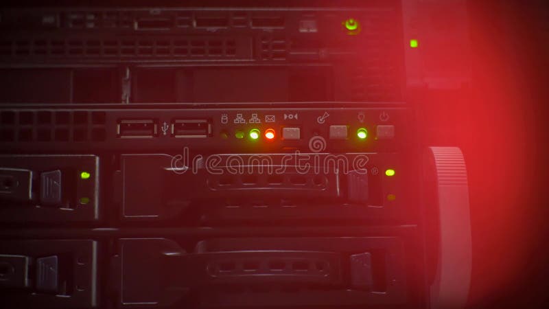 Server Patch Panel with Red Ethernet Wires. Stock Video - Video of ...