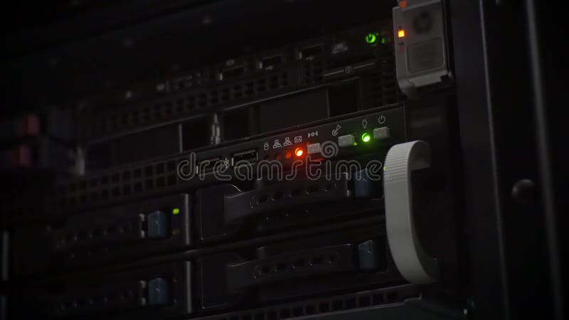Red and Green Lights Flash on the Server. Stock Footage - Video of ...