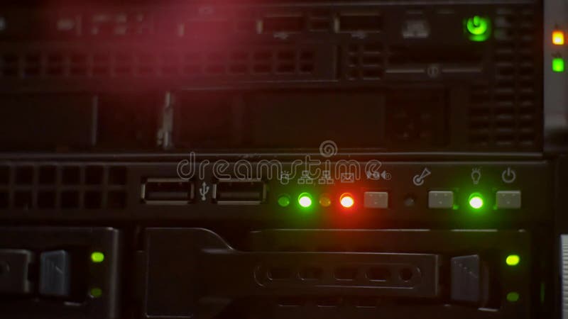 Red and Green Lights Flash on the Server. Stock Footage - Video of ...