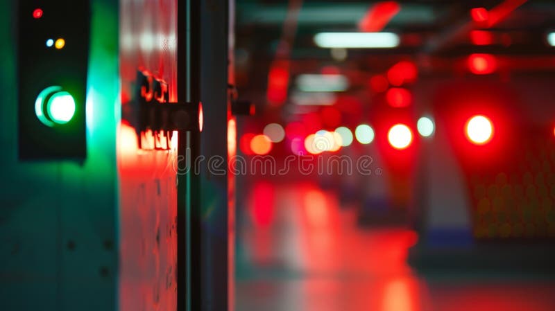 Red and Green Lights Indicate when it is Safe To Enter or Leave the ...
