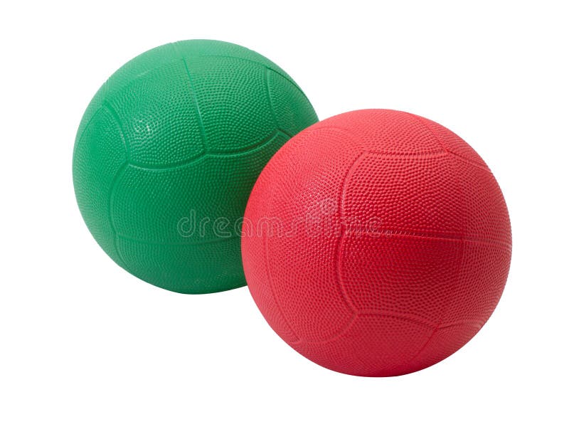 Red & Green Bocce Balls & Pallino(Jack or Boccino) Stock Image - Image ...