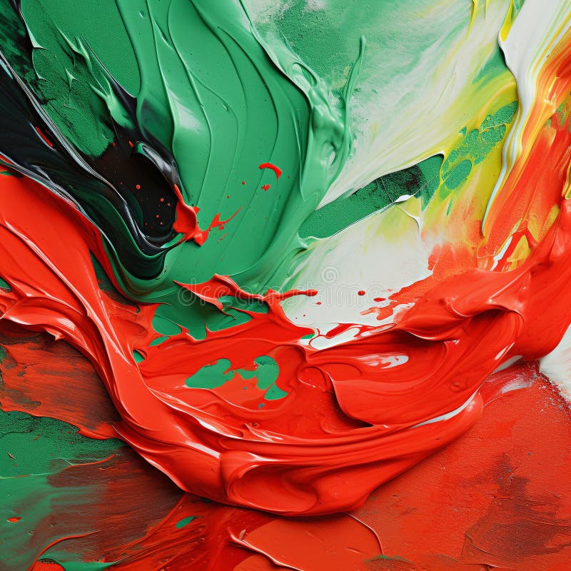 Red and Green Paint Splatter. Abstract Art Stock Photo - Image of ...