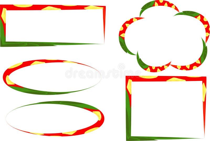 Red Green Pattern Colorful Different Abstract Frames Shapes Set Stock ...