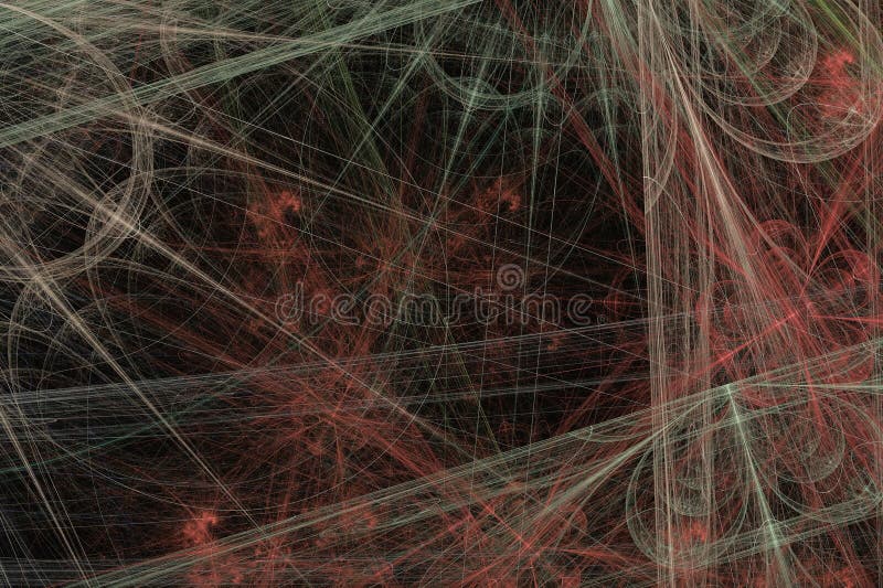 Red Green Pattern of Crooked Threads on a Black Background. Stock ...