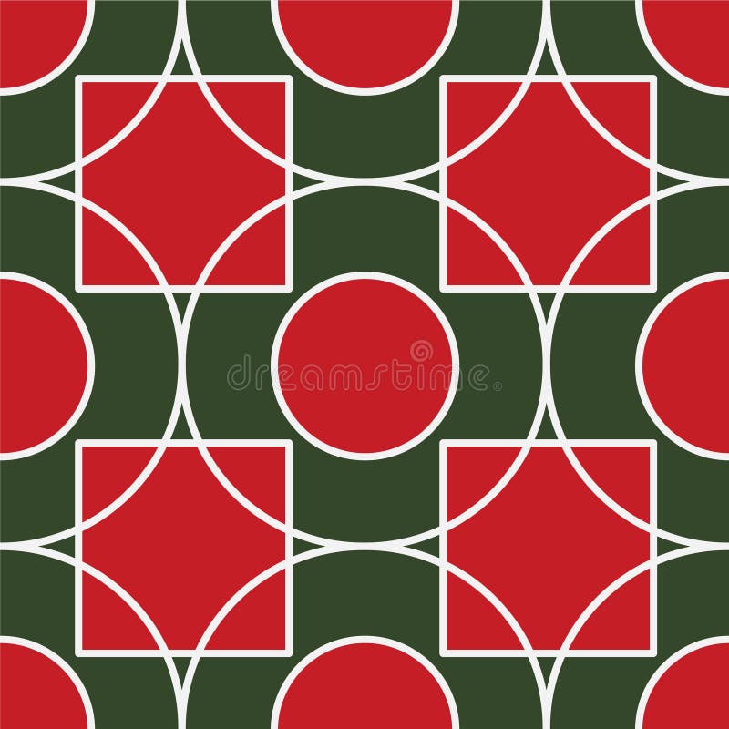 Red and Green Pattern with White Lines for Christmas Stock Illustration ...
