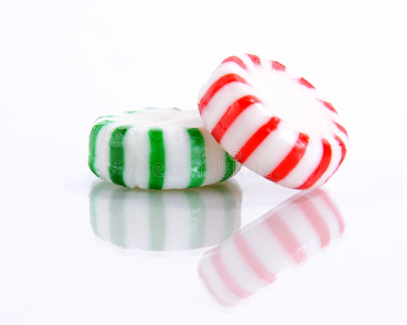 Peppermint Candies on a White Background Stock Photo - Image of holiday ...