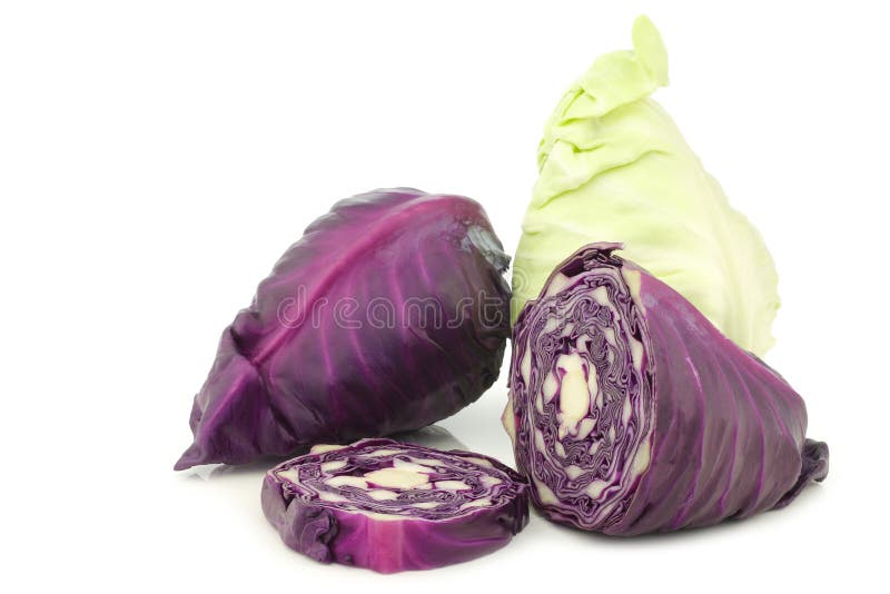 A Red and a Green Pointed Cabbage Stock Photo - Image of cooking ...
