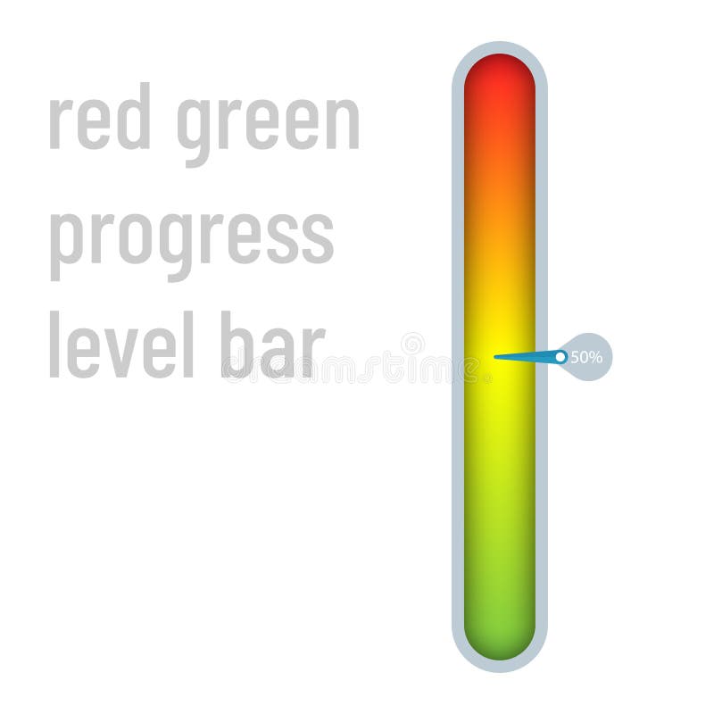 Red Green Progress Level Bar. Progress Indicator Bar Template Stock ...