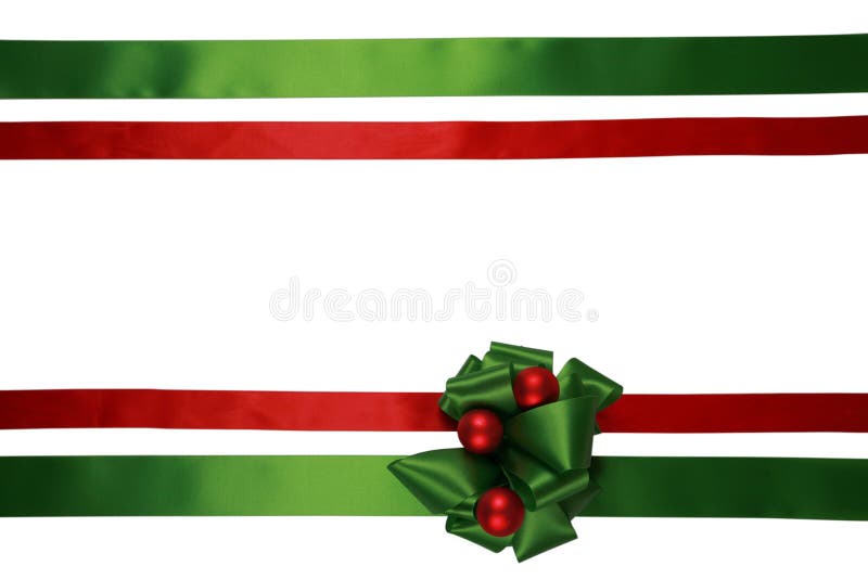 Red And Green Ribbons With Bow Stock Photo - Image of lines, satin: 7195086