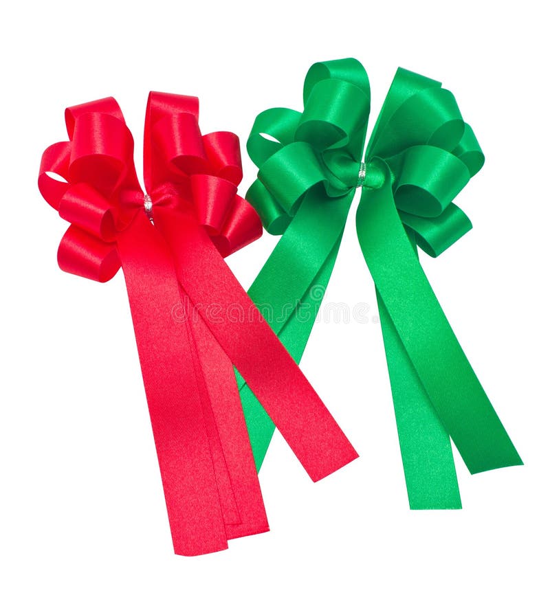 Green Christmas Wreath Red Ribbon. Stock Photo - Image of circle ...