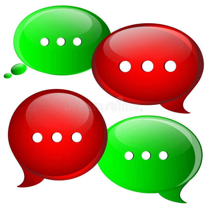 Red and Green Speech Bubbles Stock Vector - Illustration of adult ...