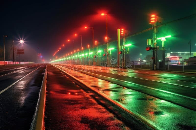 Red Start Lights on the Racetrack Stock Photo - Image of white ...