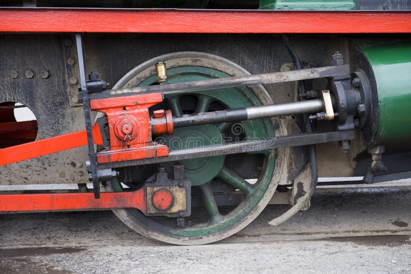Red and Green Steam Train Piston Stock Photo - Image of drive, chain ...