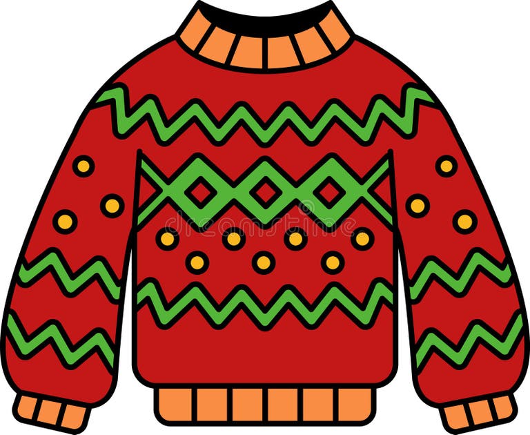 A red and green sweater stock vector. Illustration of abstract - 388615174