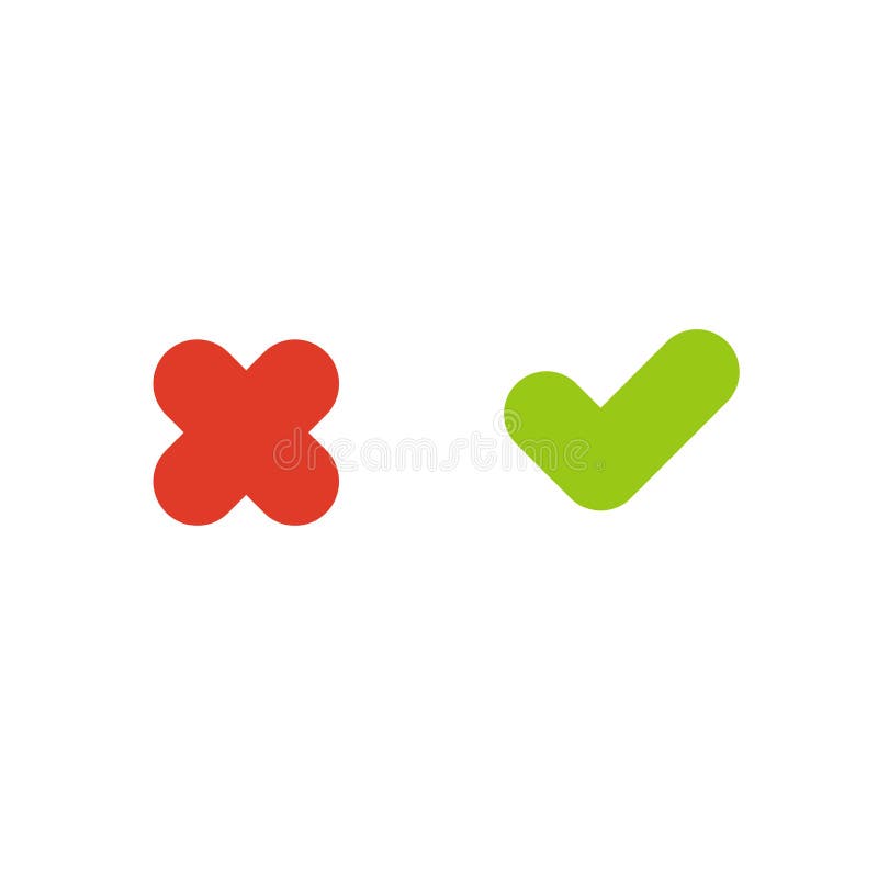 Red and Green Tick sign stock illustration. Illustration of select ...