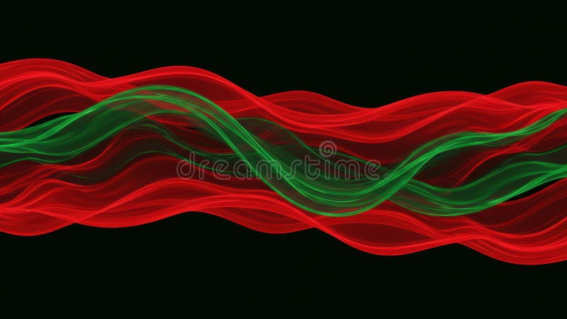 Red and Green Wave Abstract Stock Illustration - Illustration of ...