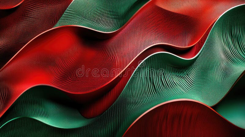 Red and Green Wave Pattern Close Up Stock Photo - Image of decorative ...