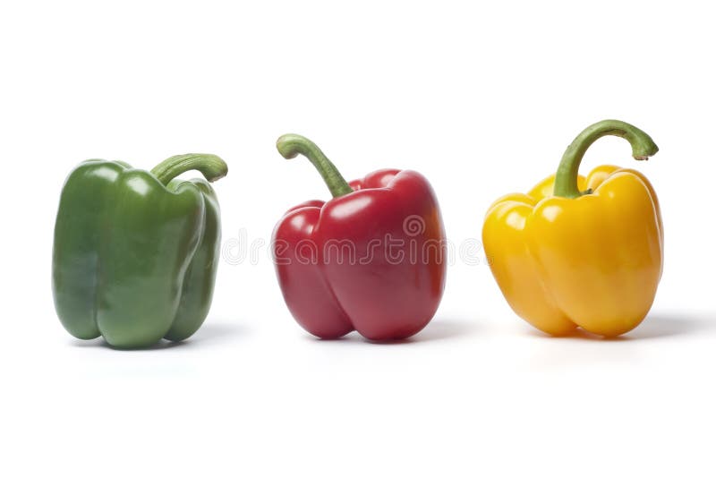 Red,green,yellow Bell Pepper on a Row Stock Image - Image of color ...