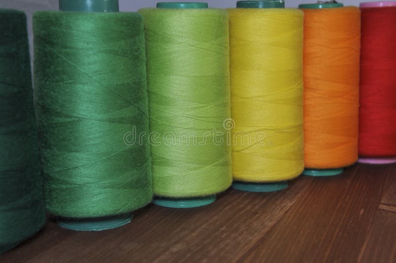 Red, Green, Yellow and Orange Thread Stock Image - Image of thread ...