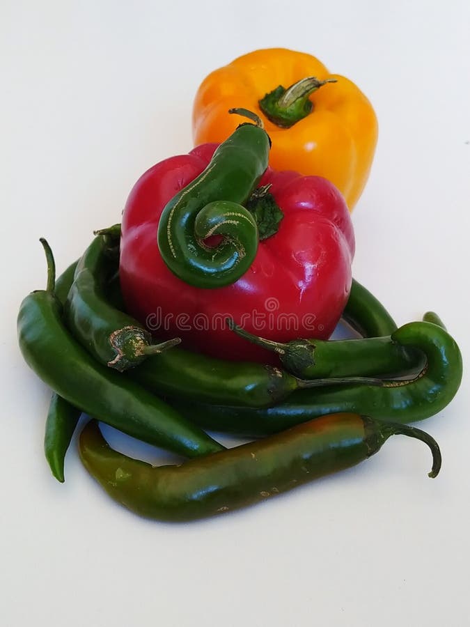 Red Green and Yellow Pepper Stock Photo - Image of salad, vegan: 204963326