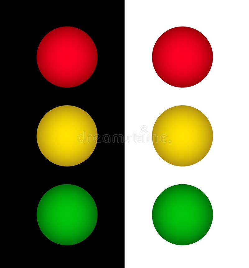 Red Green and Yellow Round Traffic Lights Vector Illustration Stock ...