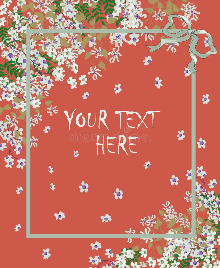 Red Greeting Pastel Card with the Frame for Text Stock Vector ...