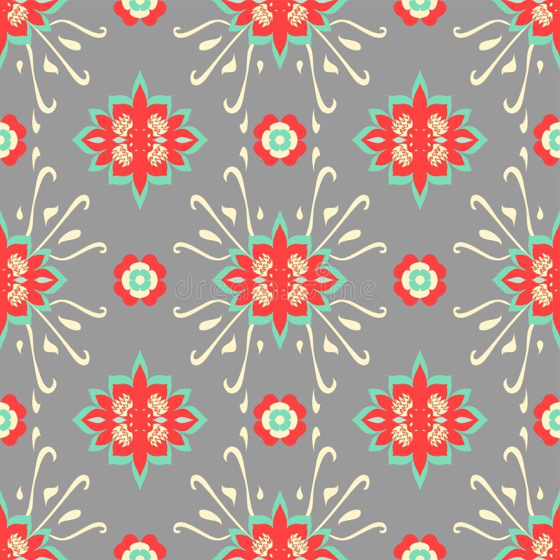 Red, Grey and Aqua Abstract Pattern Stock Vector - Illustration of ...