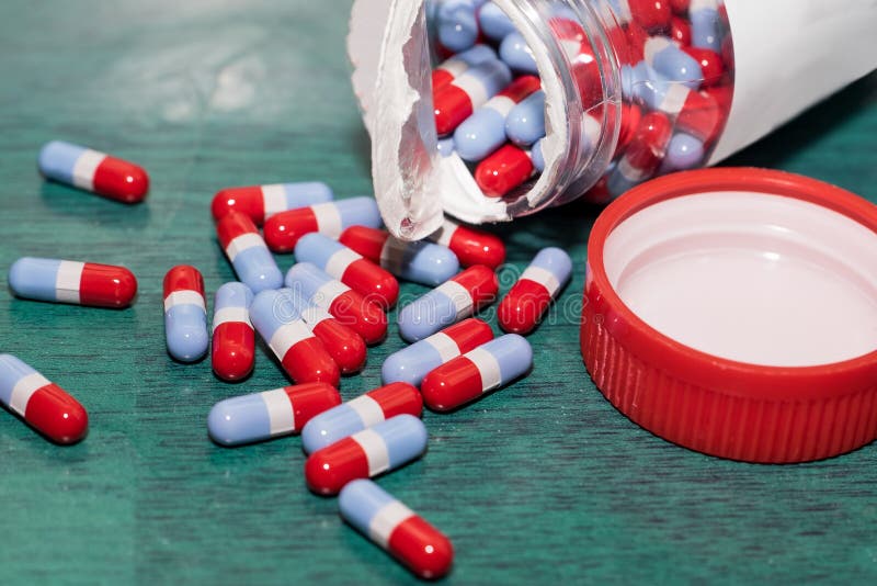 Red grey Blue pills stock image. Image of cure, medicine - 65658533