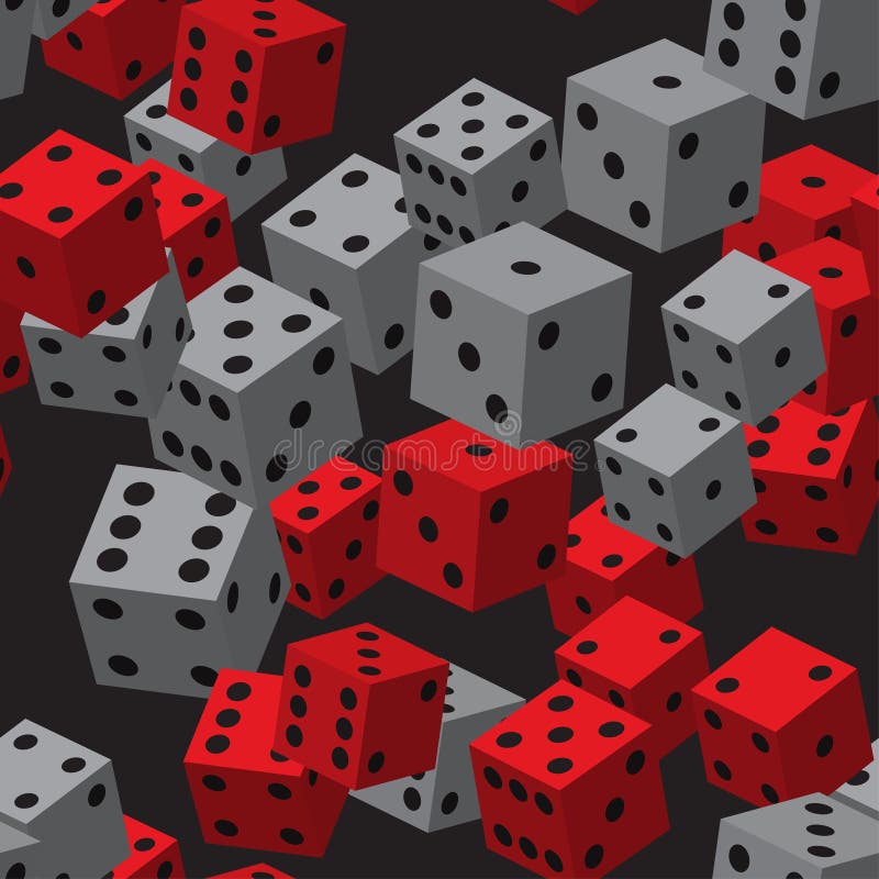 Red Grey Dice Seamless Pattern Stock Vector - Illustration of chance ...