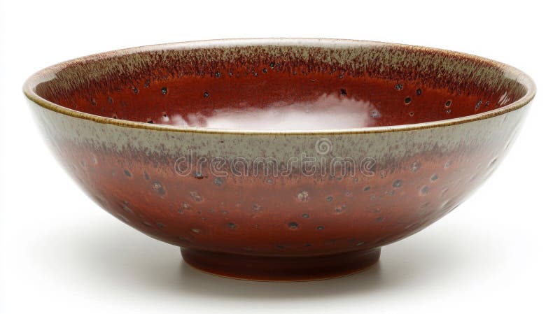 Red and Grey Glazed Ceramic Bowl with Speckled Texture Stock ...