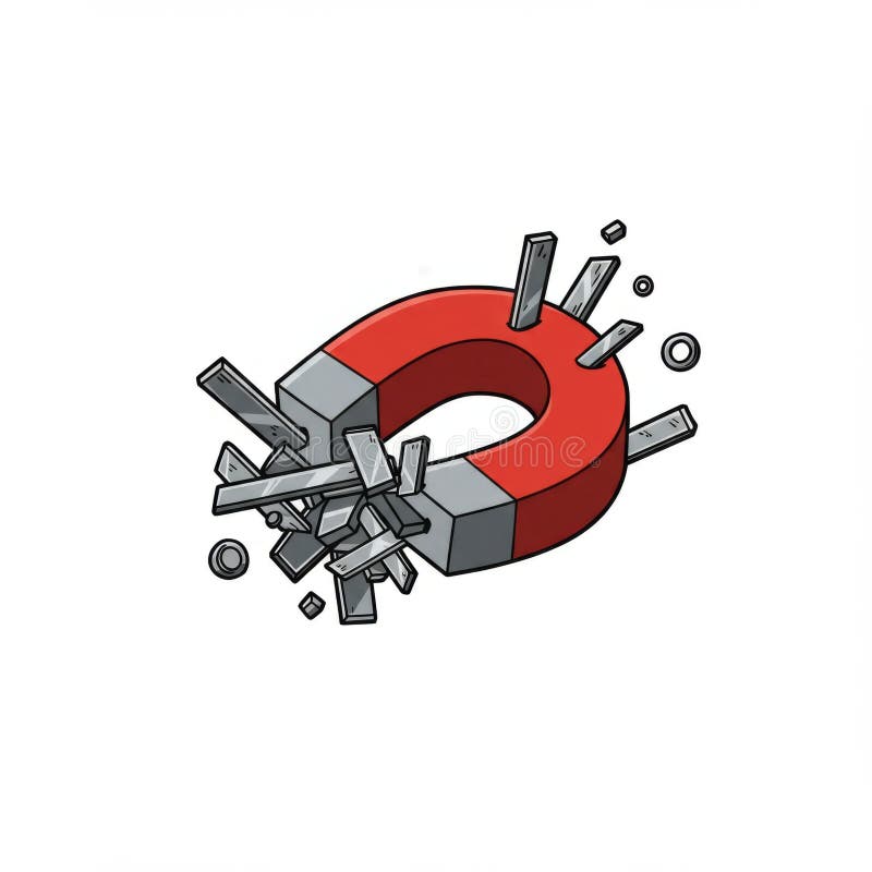 Horseshoe Magnet Attracting Metal Pieces Stock Illustrations – 9 ...