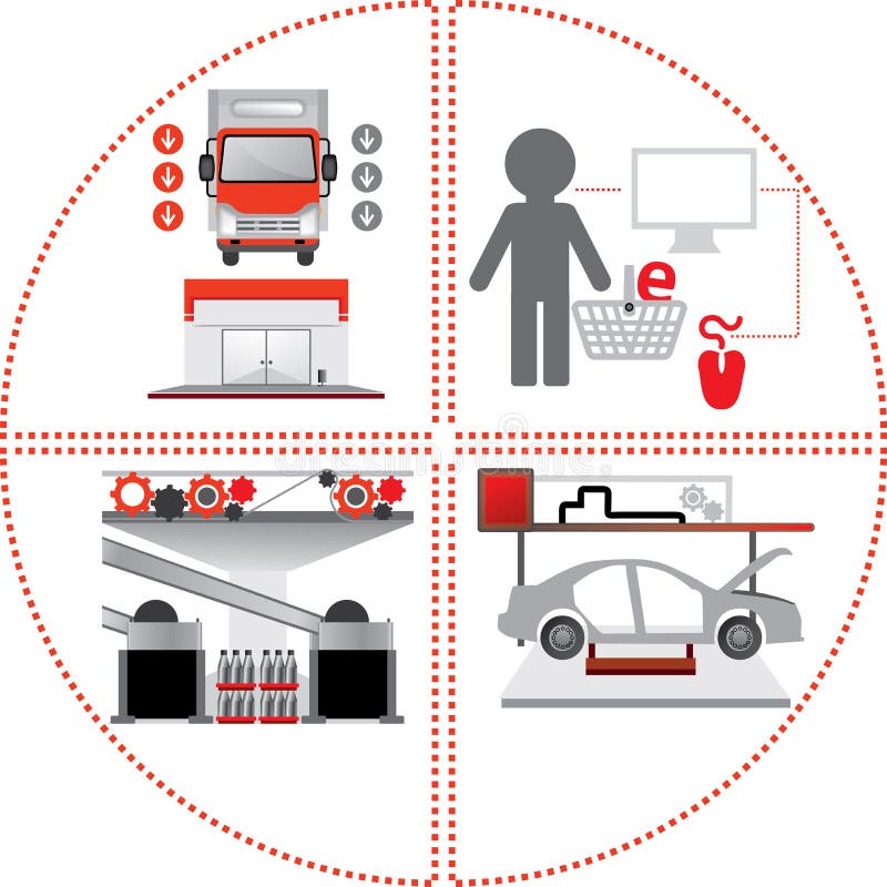 Red Grey Logistics Icons. Delivery of Cargo Stock Illustration ...